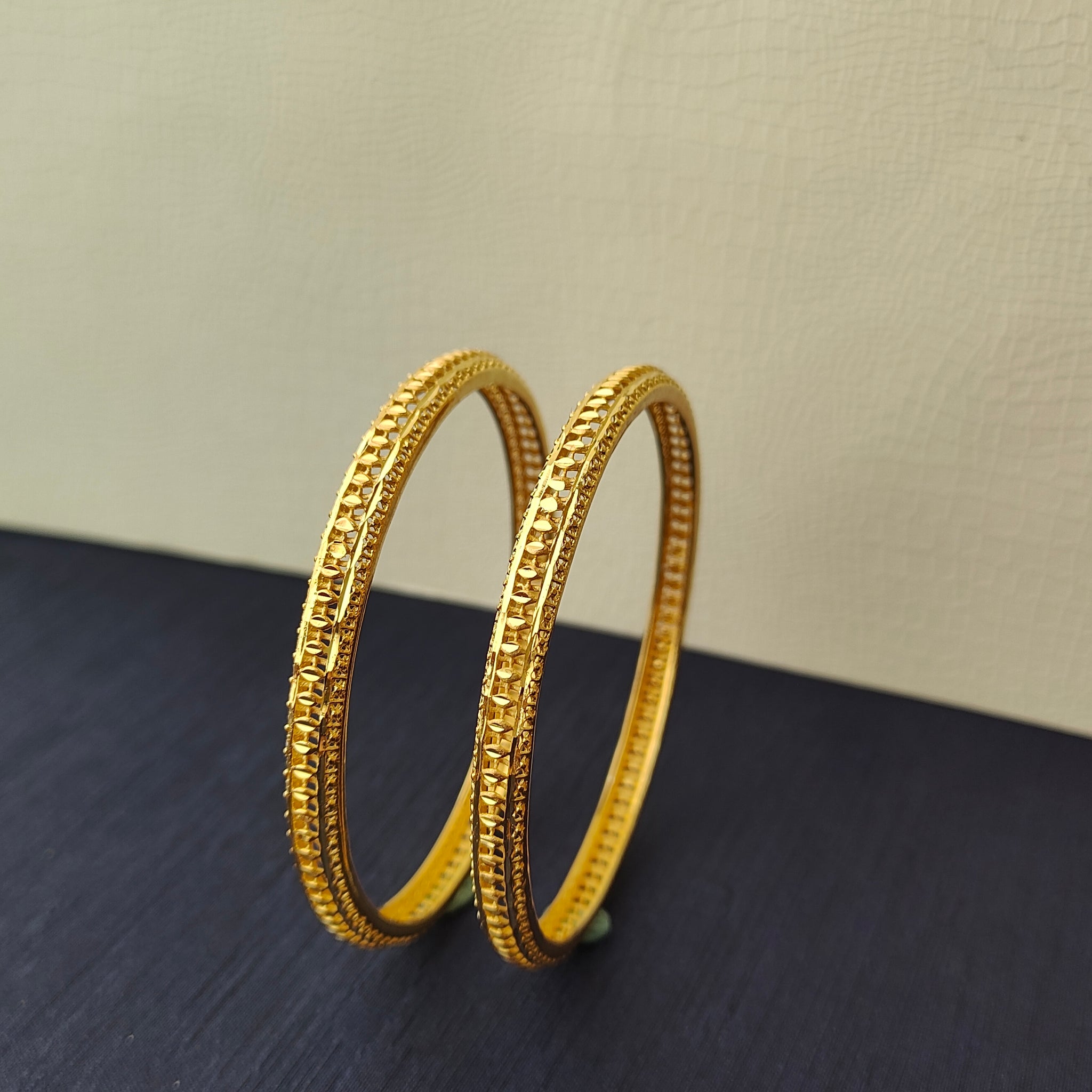 925 Silver Pair Plain Bangle-1360 - size 2.5