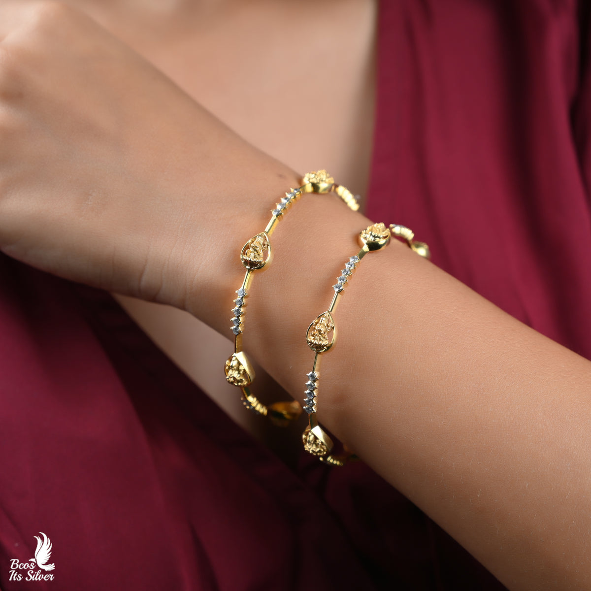 Gold Plated Silver Bangles: Buy Latest Designs Online