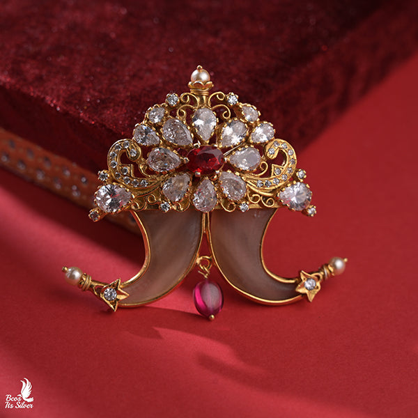 925 Silver Puligoru CZ Flower Pendant - 0428