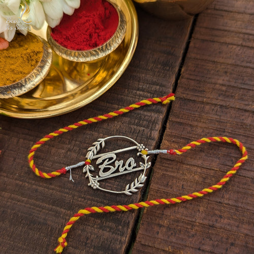 925 Silver Flower Bro Rakhi - 4117