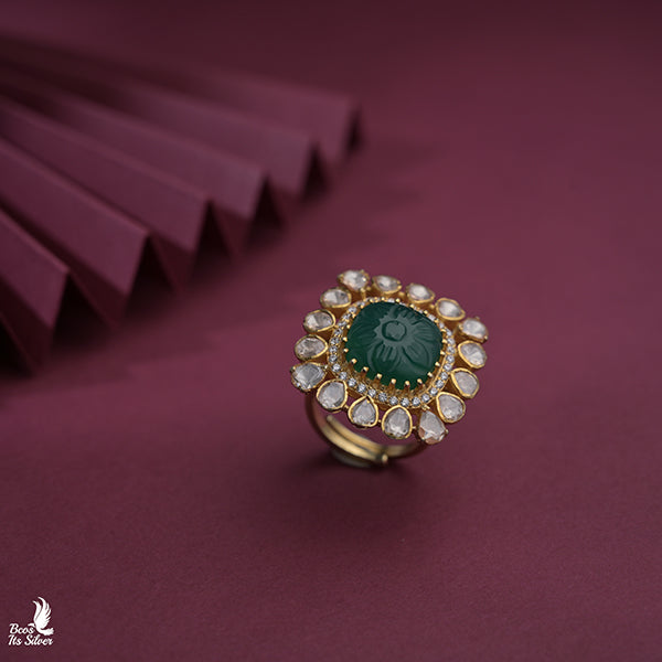 925 Silver gold Plated Finger Ring -0491