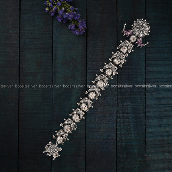 Silver Oxidized Sunflower Puligoru Jada -1524